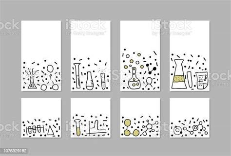 Chemistry Doodle Objects Set Vector Illistration Stock Illustration