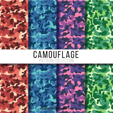 Great Camouflage Patterns With Different Colors Vector Free Download