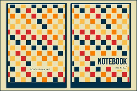 Colorful Notebook Cover With Retro Color Style 25942650 Vector Art At