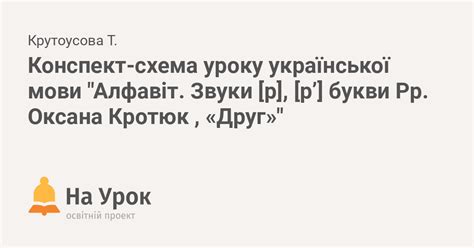 Конспект схема уроку української мови Алфавiт Звуки [р] [р] букви