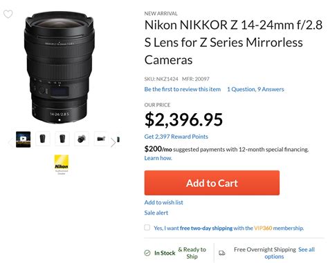 Nikkor Z 14 24mm F28 S Lens Now In Stock At Adorama Nikon Rumors Co