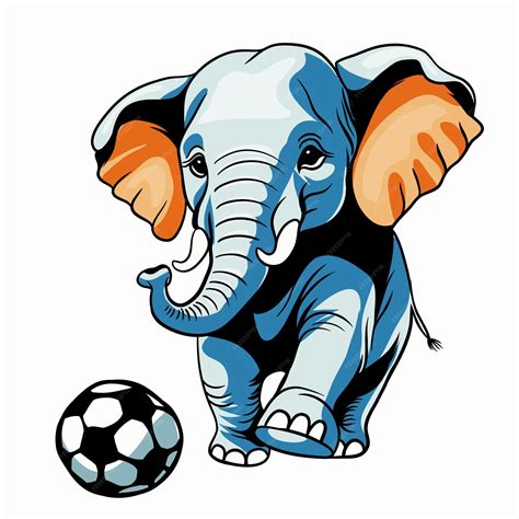 Premium Vector | An elephant wearing a football uniform plays football