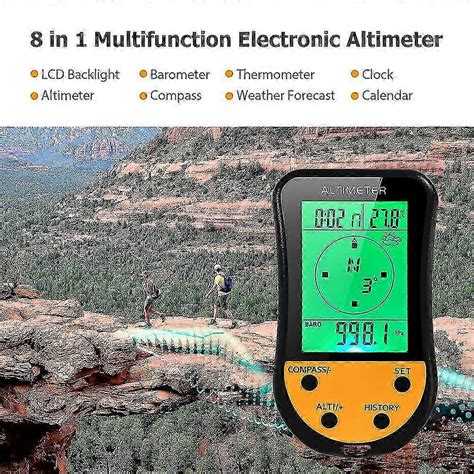 Electronic Digital Altimeter 8 In 1 Multifunction Lcd Backlight Mini