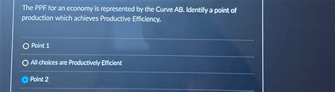 Solved The Ppf For An Economy Is Represented By The Curve