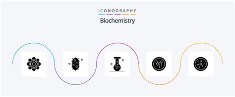 Biochemistry Glyph 5 Icon Pack Including Dish Process Chemical