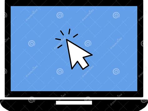 Laptop With Cursor On Screen Click In Laptop Vector Icon Computer With Click Mouse Pointer