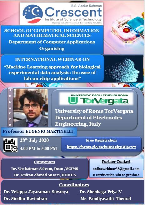 International Webinar On Machine Learning Approach For Biological Experimental Data Analysis