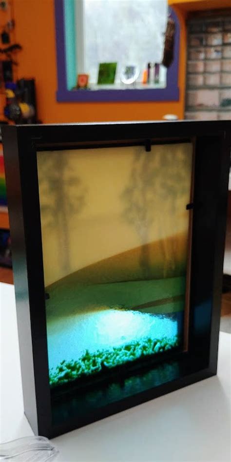 Fused Glass Sparkly Leafy Tree Water Landscape Art Framed Etsy
