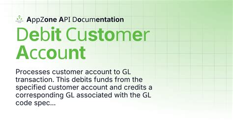 debit customer account appzone api documentation