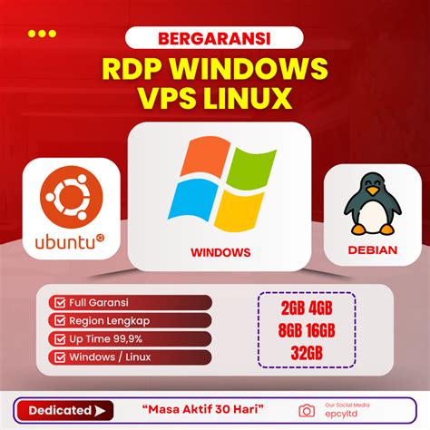 Jual VPS RDP WINDOWS LINUX FULL ADMINISTRATOR FULL GARANSI 30 HARI