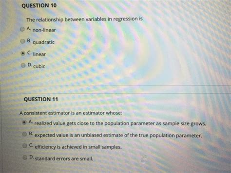Solved Question The Relationship Between Variables In Chegg