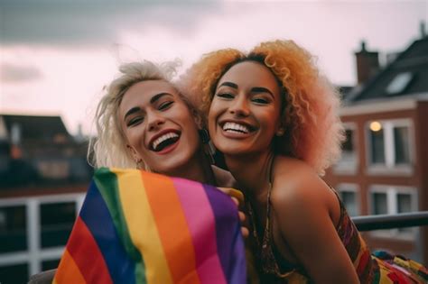 Premium Ai Image Two Women Hugging And Smiling One Of Them Is