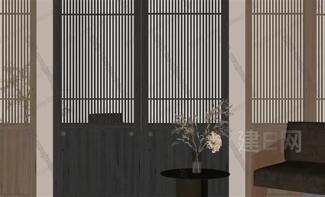 新中式推拉门模型su模型下载 Id113791597 建e网su模型