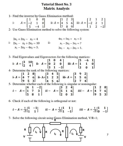 solved tutorial sheet no 3 matrix analysis 1 find the
