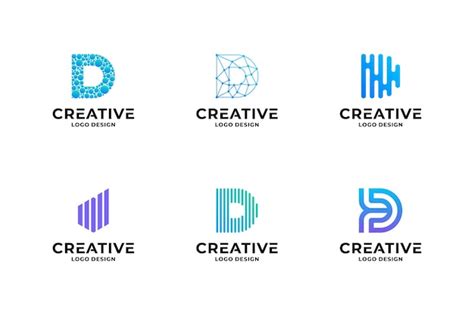 Conjunto de plantilla de diseño de logotipo creativo letra d Vector Premium