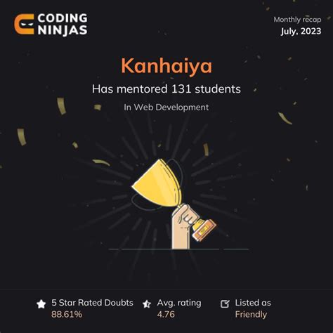 Kanhaiya Kumar On Linkedin Codingninjas Achievements