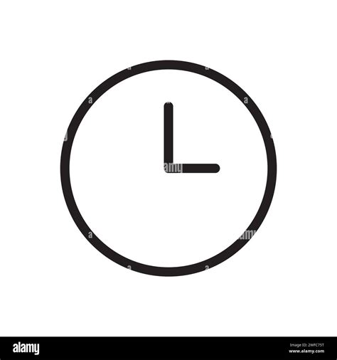 Clock Icon Watch Symbol Flat Design Freehand Art Modern Simple Sign