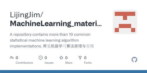 Github Lijingjimmachinelearningmaterial A Repository Contains More
