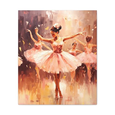 Pink Ballerinas Canvas Ballet Dancer Art Dancing Girl Room Decor