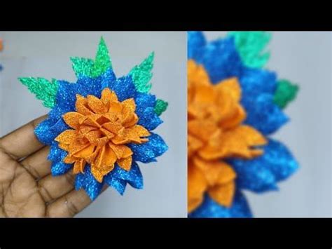 Glitter Paper Flowers Making Eva Foam Sheet Flower DIY Glitter