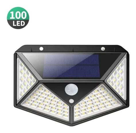 Lámpara Solar Led Exterior Sensor Movimiento Impermeable Color Negro Cuotas sin interés