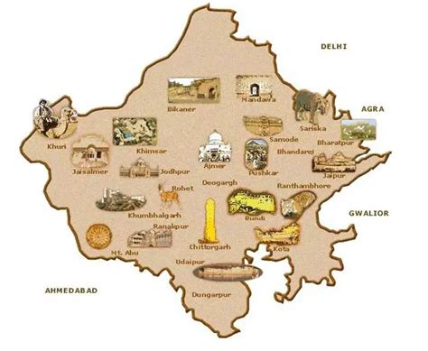 Rajasthan Tourism Map Mapsof Net