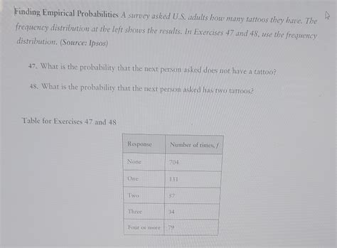 Solved Finding Empirical Probabilities A Survey Asked Us