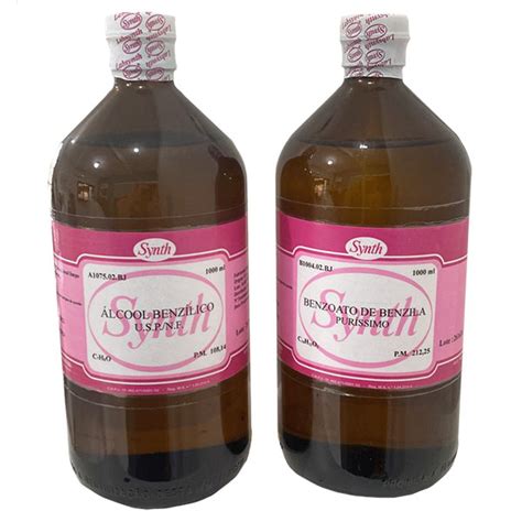 Benzoato De Benzila 1 Litro Álcool Benzílico 1 Litro Labsynth