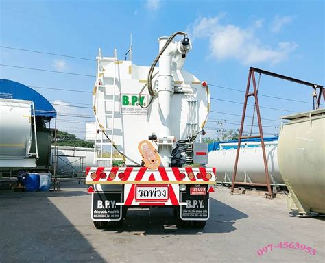 Isuzu Fxz360 ติดตั้งไซโลพร้อมต่อพ่วง รถบรรทุกเพื่อการขนส่ง