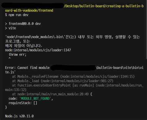 Vue Npm Run Dev 에러