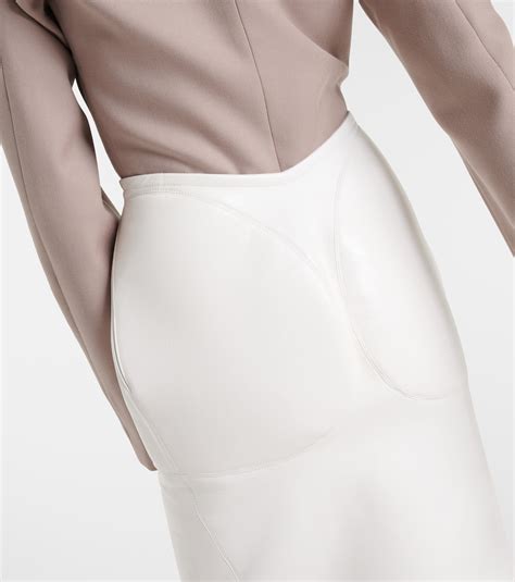 Leather Pencil Skirt In White Alaia Mytheresa