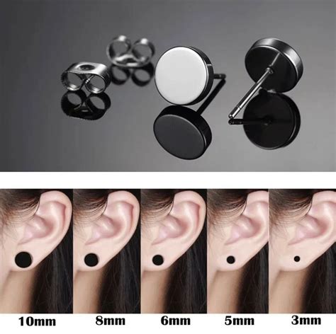 Black Square Earrings For Men