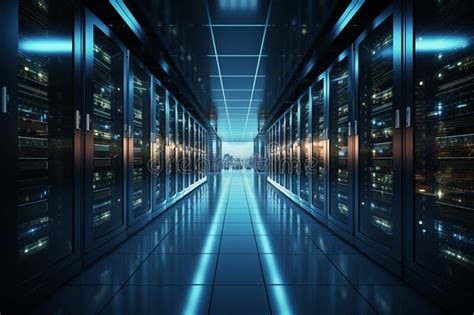 Server Room The Core Of A High Tech Data Center Infrastructure Stock