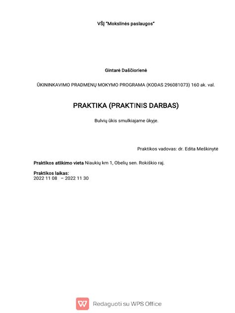 Praktikos Uždavinys Pdf