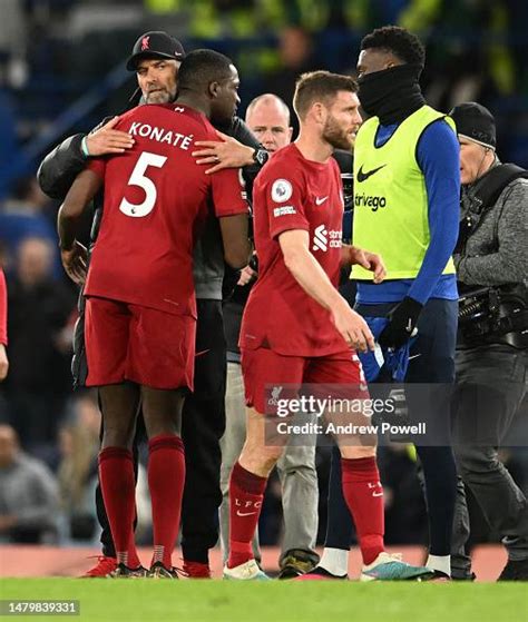 Ibrahima Konate Of Liverpool With Jurgen Klopp Manager Of Liverpool