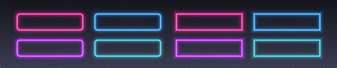 Neon Button Frames Coloful Glowing Borders Isolated Ui Elements 20717315 Vector Art At Vecteezy