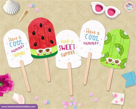 Cute Fruit Printable Popsicle Ice Pops Tea Time Teachables