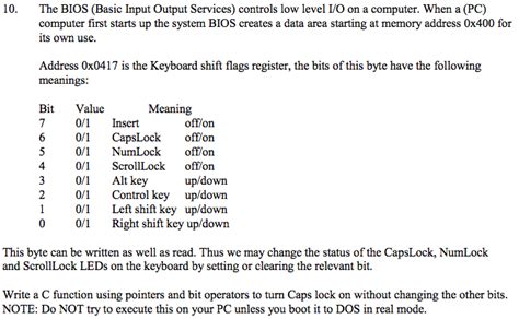 Solved The BIOS Basic Input Output Services Controls Low Chegg