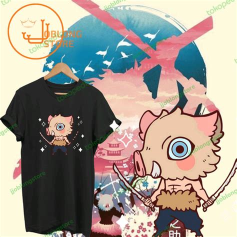 Jual Kaos Anime Kimetsu Yaiba Inosuke Baju Anime Baju Kaos Anime Unisex Putih S Jakarta