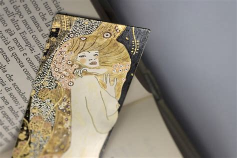 Water Serpents Ii By Gustav Klimt Handmade Silver Bookmark Silverleaf