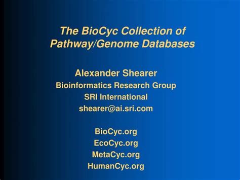 Ppt The Biocyc Collection Of Pathwaygenome Databases Powerpoint Presentation Id4585039