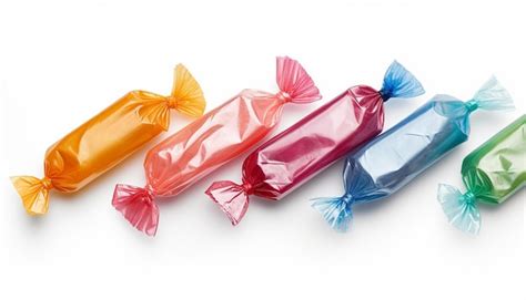 Premium Ai Image Candies Wrapped In Wrapper Isolated On White Background