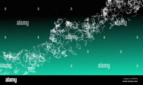 Image Of White Glowing 3d Double Helix Dna Strand Spinning On Green