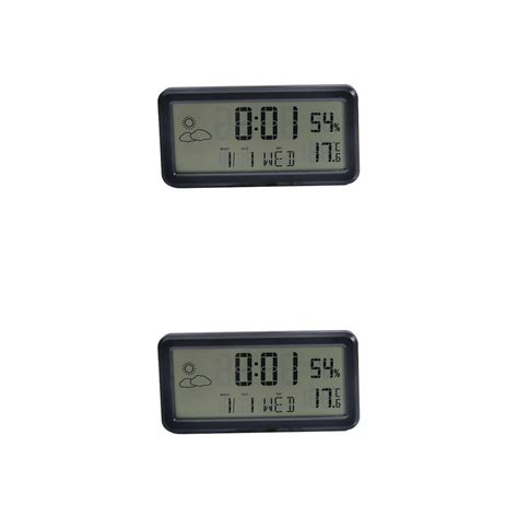 Bewildely Reloj Estilo Simple Termómetro Higrómetro Pantalla De Tiempo