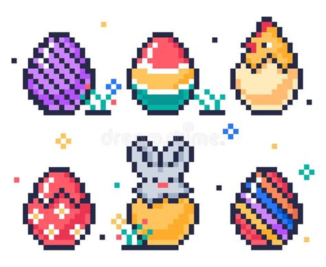8 Bits De Píxel Huevos De Pascua Arte De Píxeles Juegos De Arcade