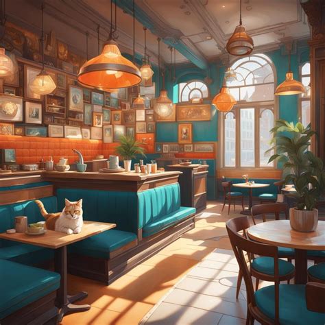 Cozy Cat Cafe Ai Generated Artwork Nightcafe Creator
