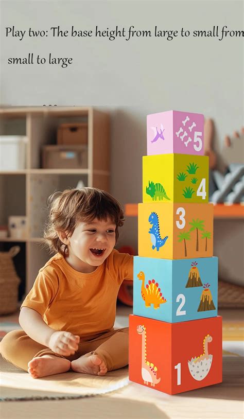 5 Activity Stackers Number Blocks And Counting Nesting Boxes Puzzle Games Stacking Montessori Toys