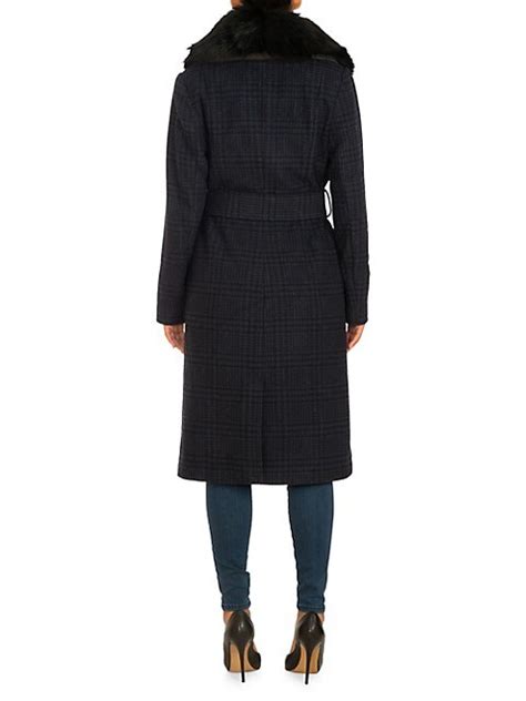 Faux Fur Collar Trench Coat