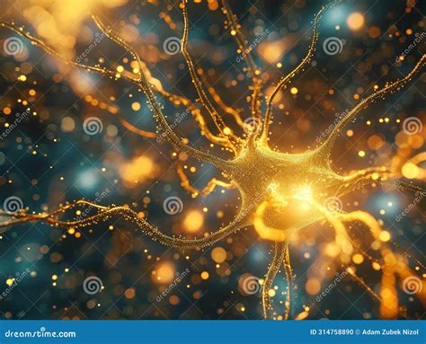 Glowing Neural Network Concept Illustration Stock Illustration