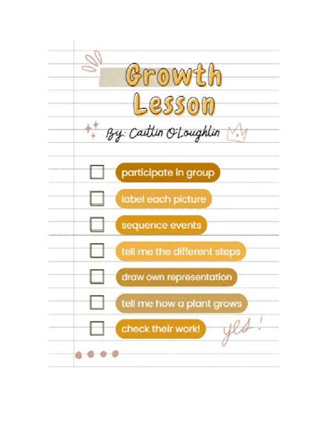 Lesson Checklist Pdf